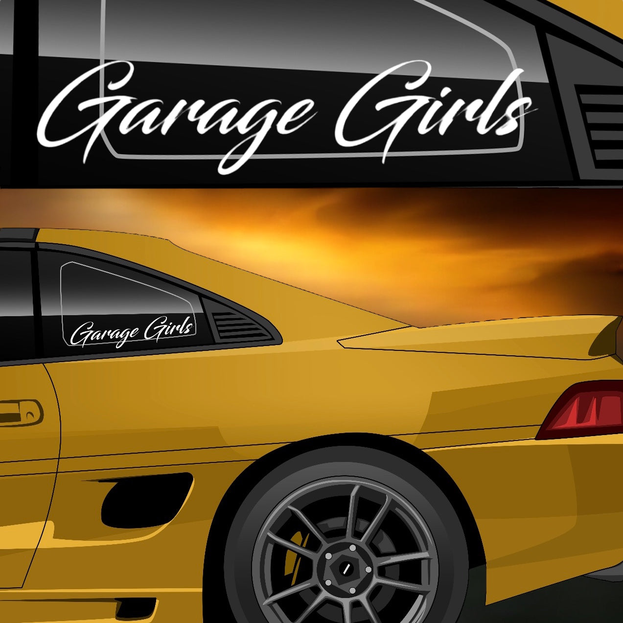 Cursive Mini Sticker – Garage Girls UK