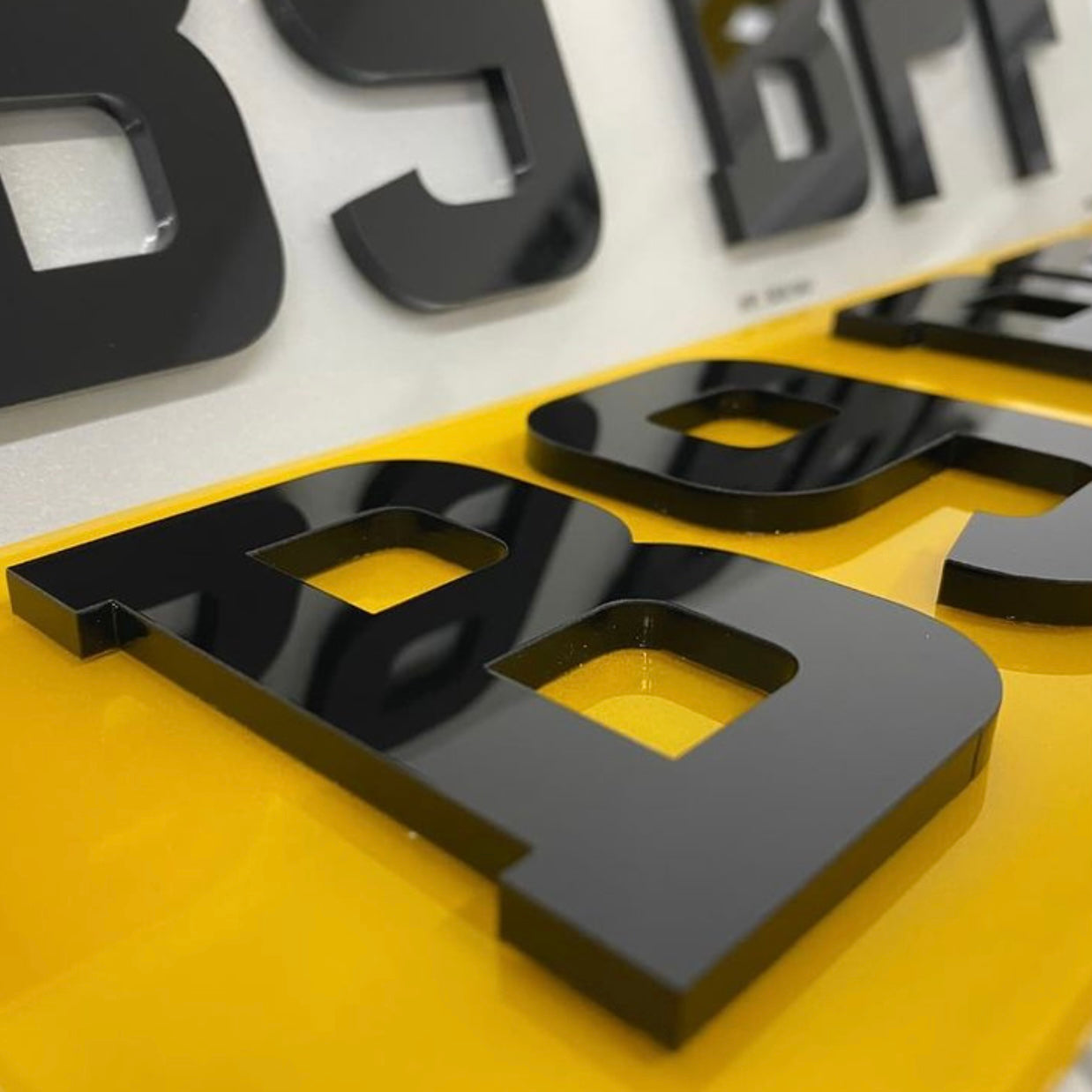 4D Black Extra Thick Custom Number Plate – Garage Girls UK